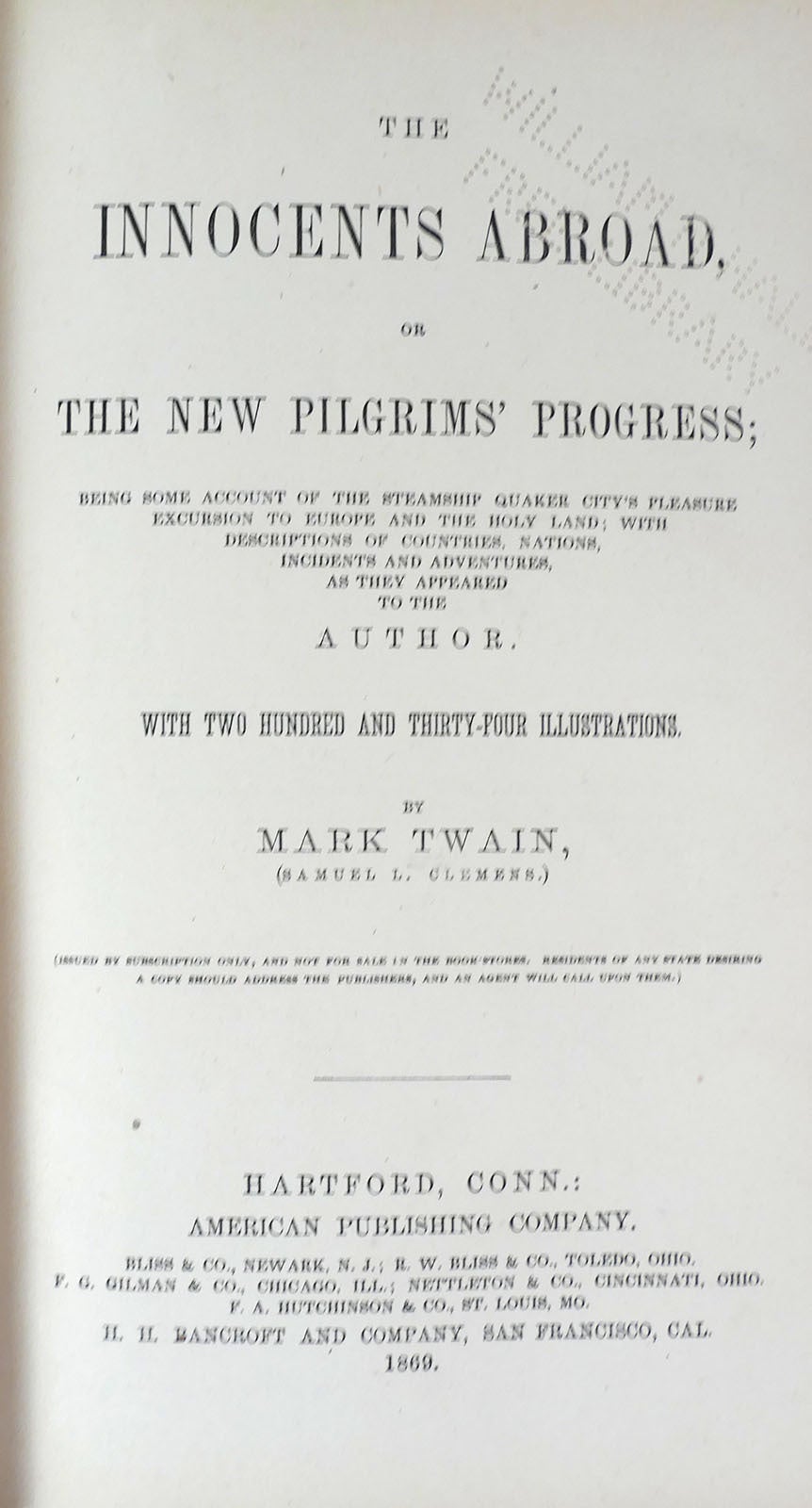 THE INNOCENTS ABROAD, OR THE NEW PILGRIMS' PROGRESS | Mark Twain ...