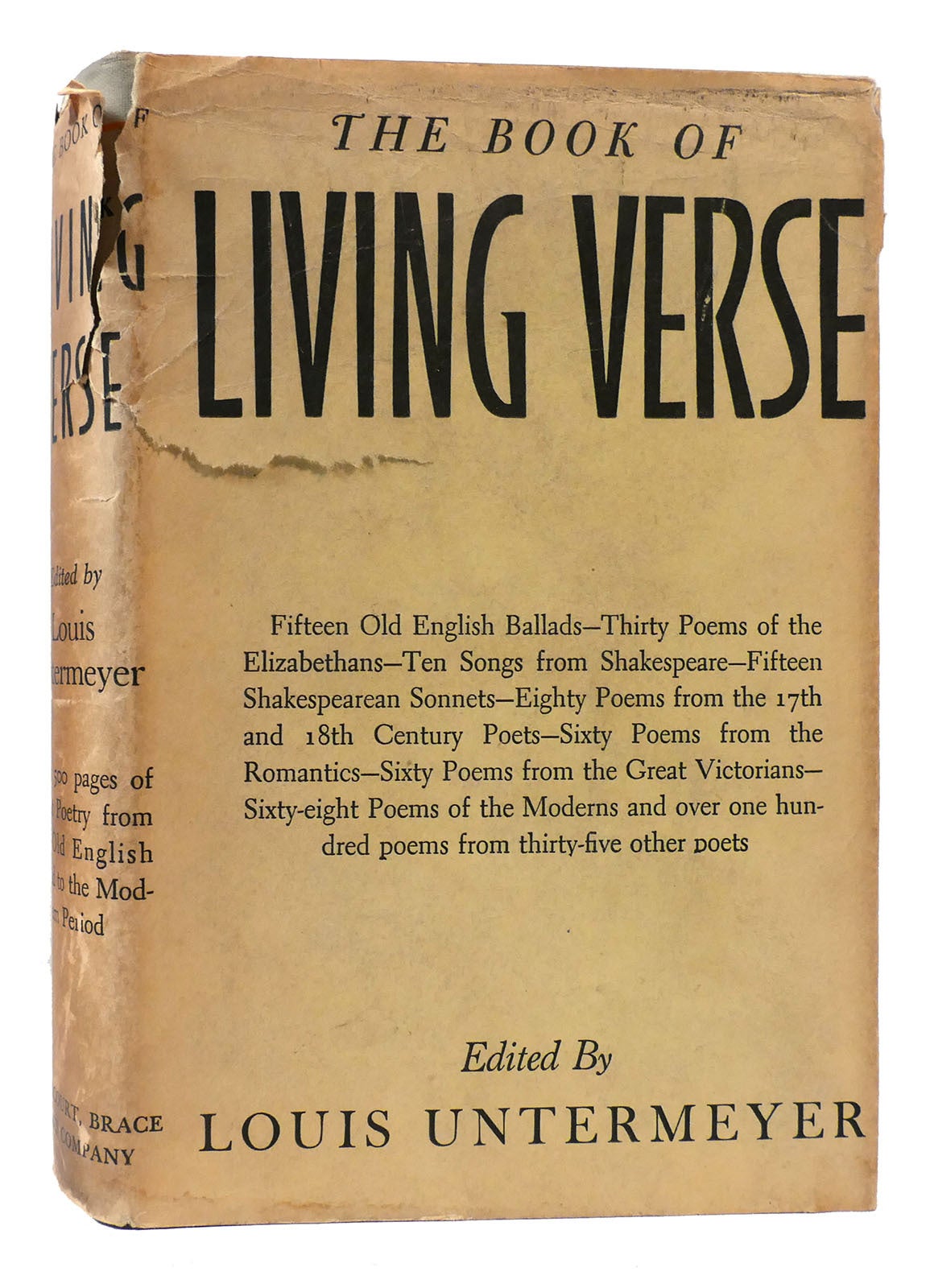THE BOOK OF LIVING VERSE | Louis Untermeyer | First Edition; Early Printing