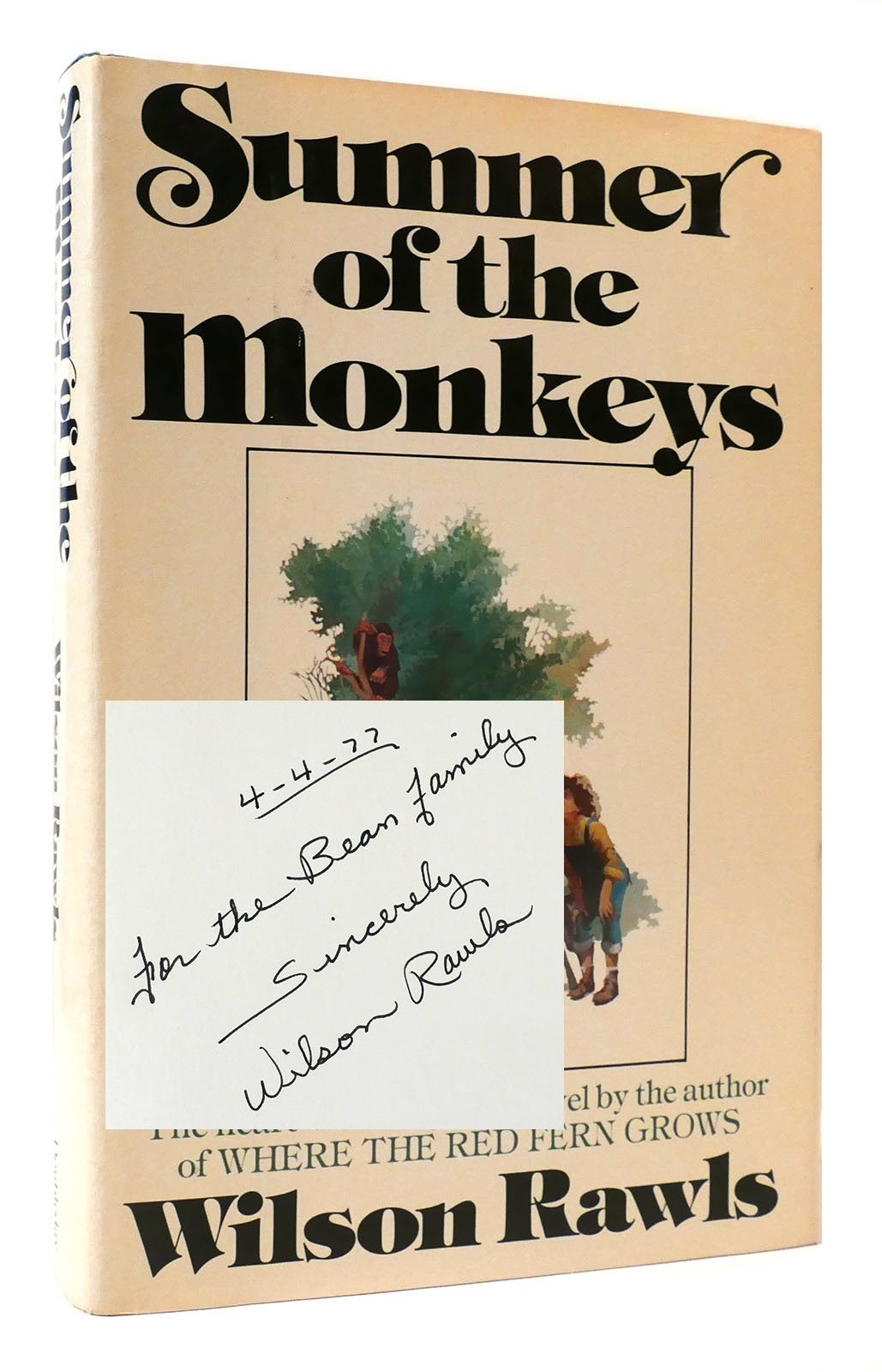 SUMMER OF THE MONKEYS SIGNED | Wilson Rawls | First Edition; First Printing
