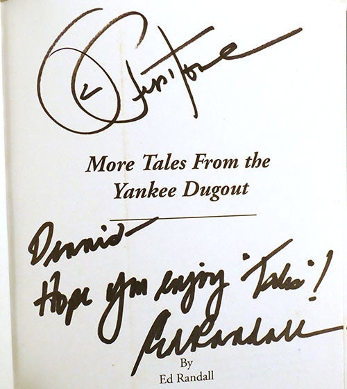 MORE TALES FROM THE YANKEE DUGOUT Signed | Ed Randall | First Edition ...